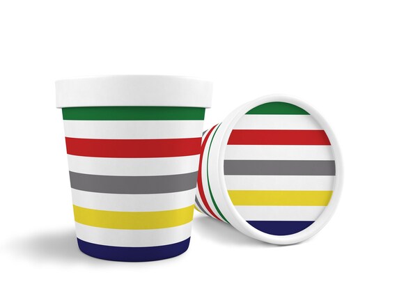 Large 16 oz. Rugby Stripe Ice Cream, Soup, Favor Cup with Lids - Set of ...