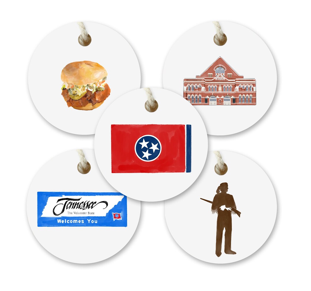 Tennessee Watercolor Gift Tags - Set of 10 - Etsy