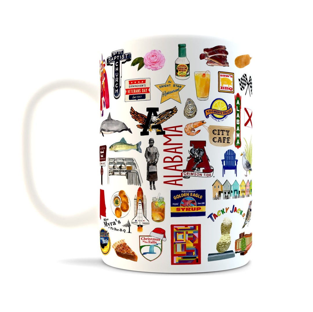 Iconic Alabama Watercolor Ceramic Mug - Etsy