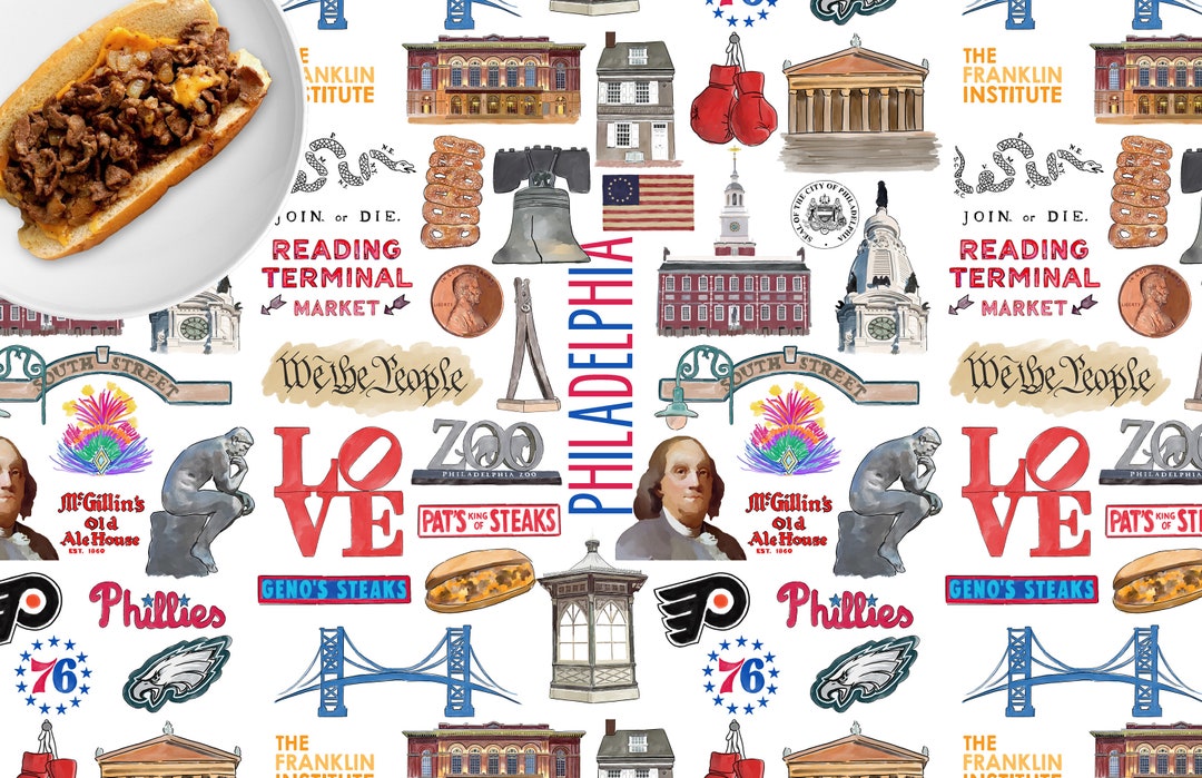 Iconic Philadelphia Watercolor Disposable Placemats - Tear-away Pad of ...