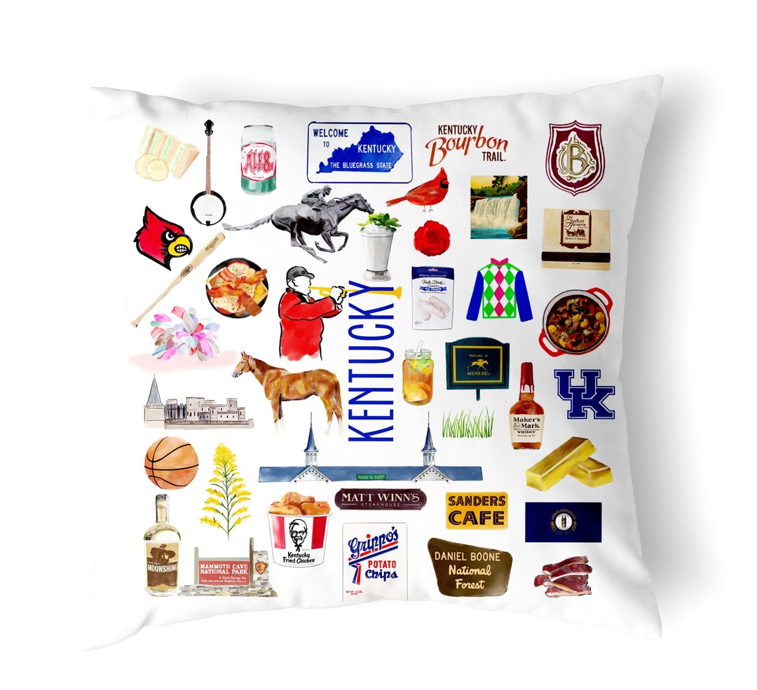 Reversible 18" Iconic Kentucky Throw Pillow - Etsy