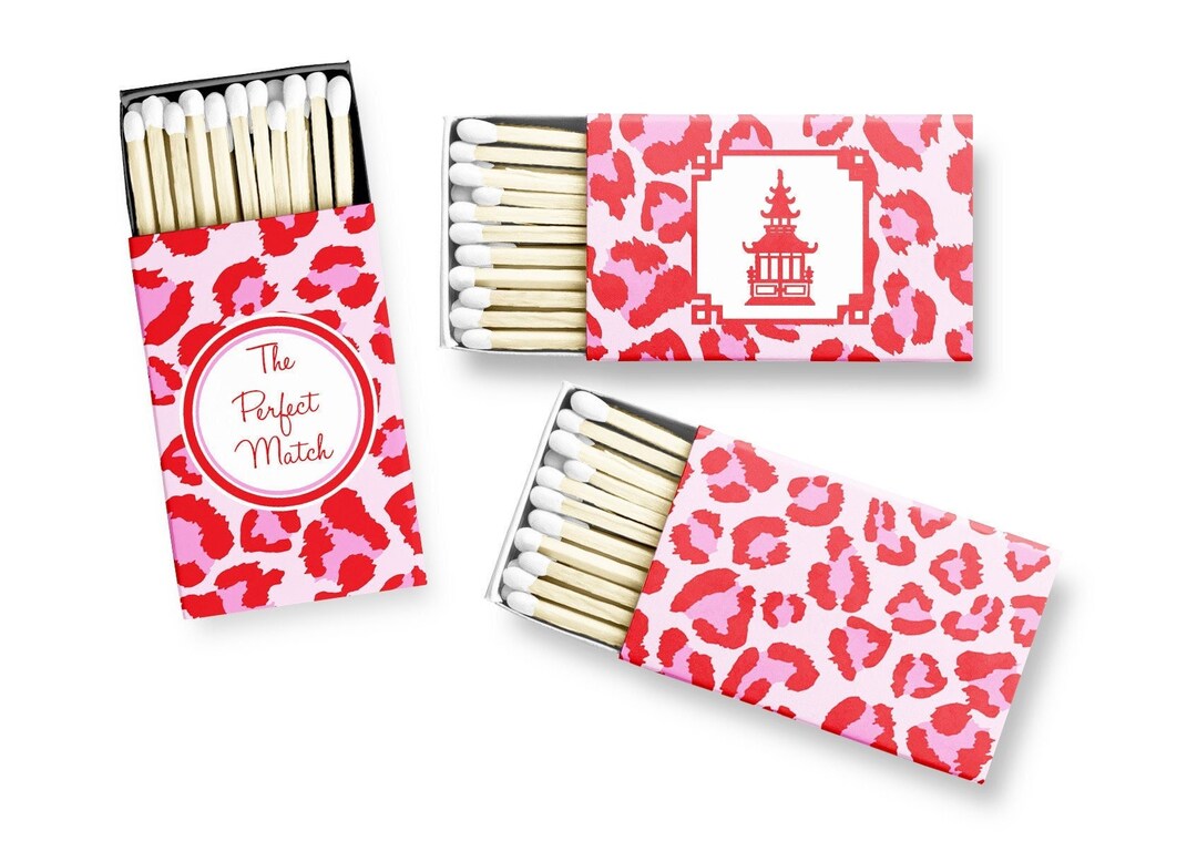 Pink and Red Leopard Print Matches 2 Sizes - Etsy