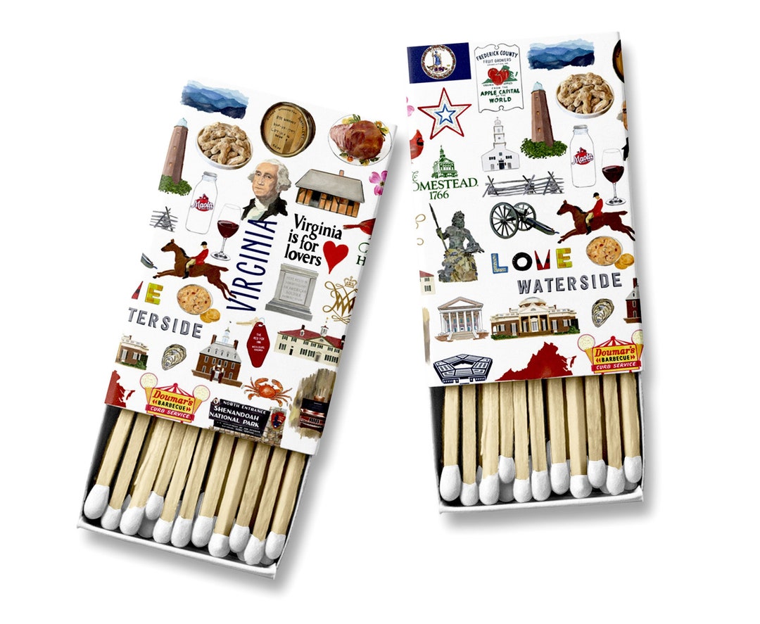 Iconic Virginia Matches 2 Sizes - Etsy
