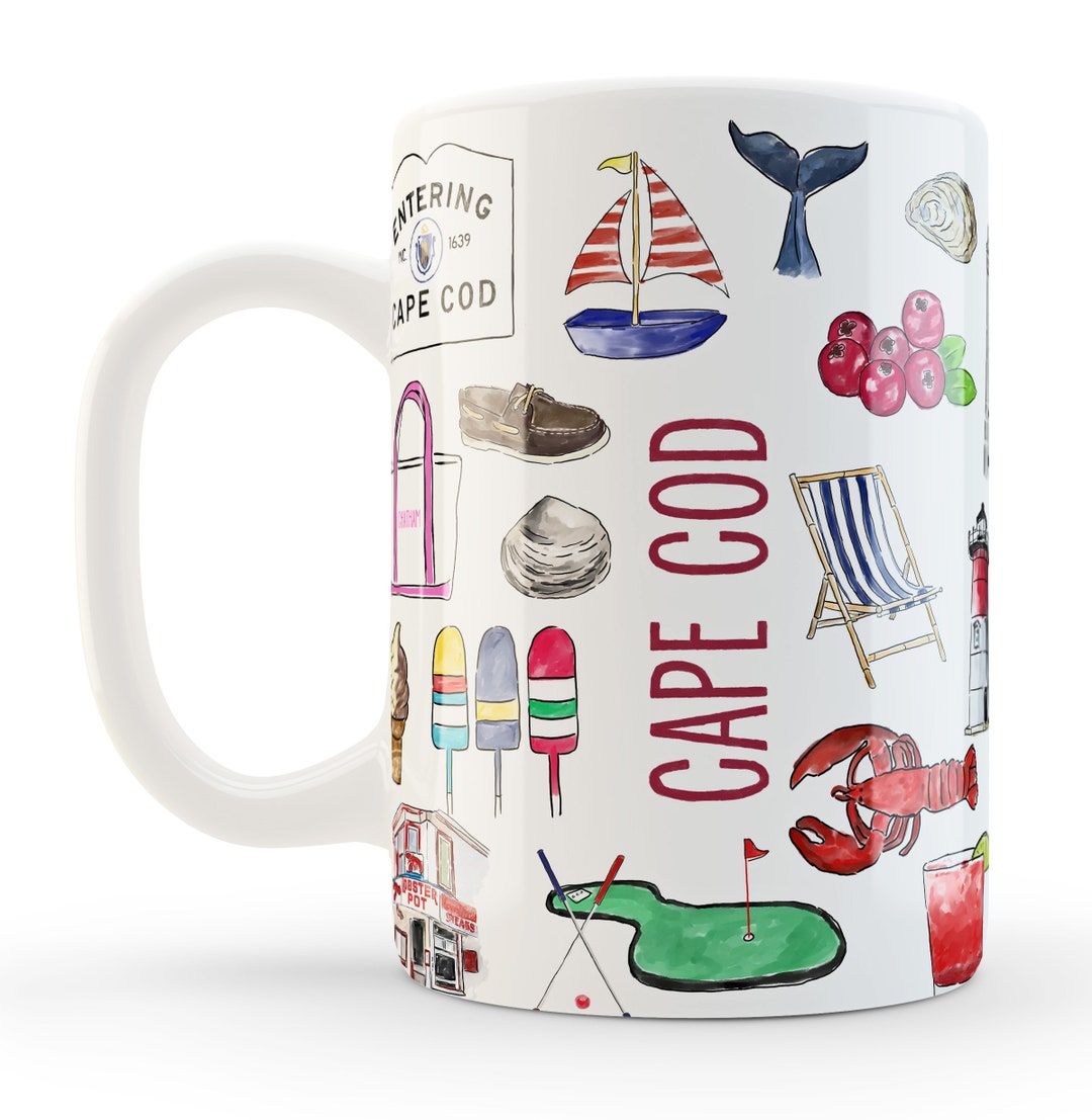 Iconic Cape Cod MA Watercolor Ceramic Mug - Etsy