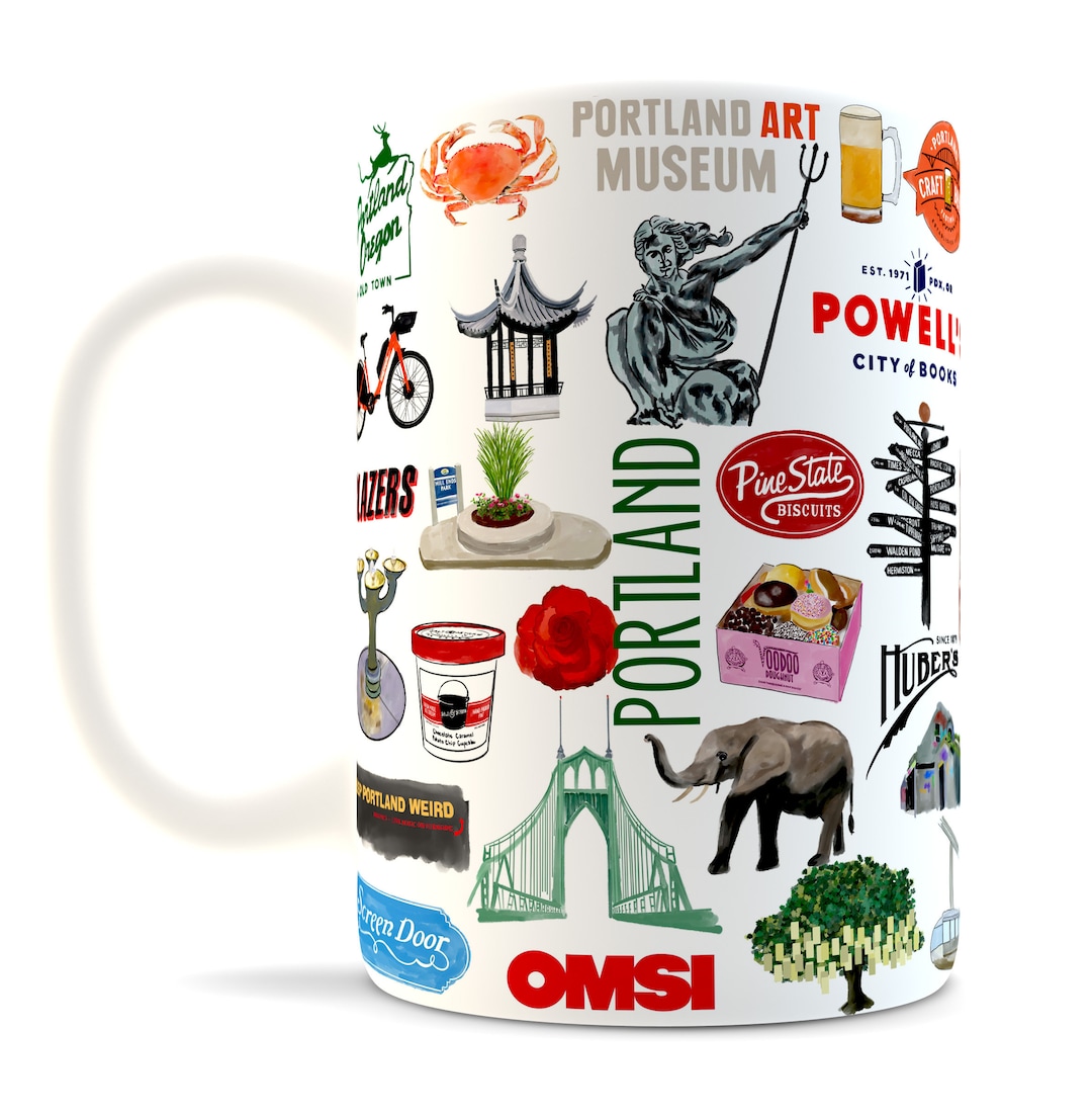 Iconic Portland Oregon Watercolor Ceramic Mug - Etsy