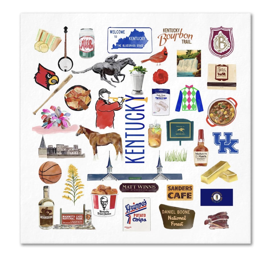 Iconic Kentucky Watercolor Napkins - Etsy