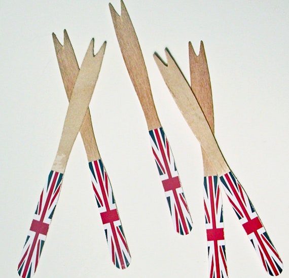 Union Jack Cocktail/fondue Forks Set of 30 - Etsy