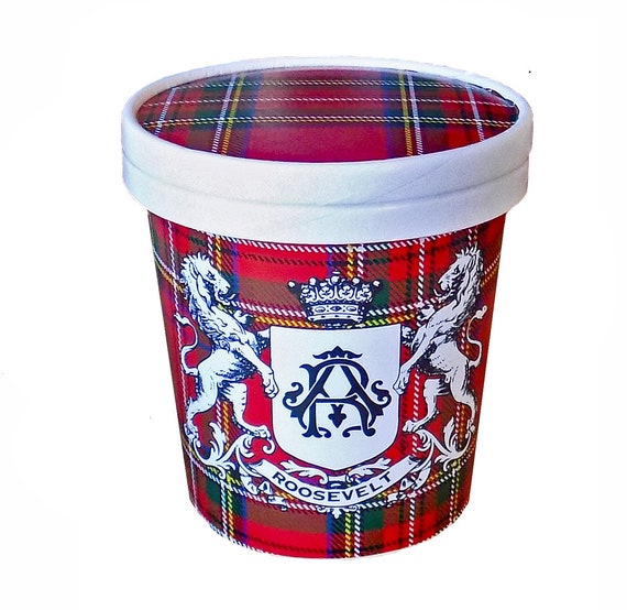 Royal Stewart Tartan Monogrammed Crest 16 oz Ice Cream/Hot | Etsy