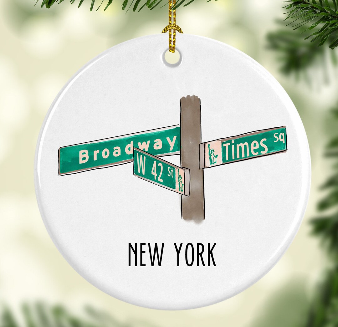Iconic Times Square Street Signs Porcelain Ornament - Etsy