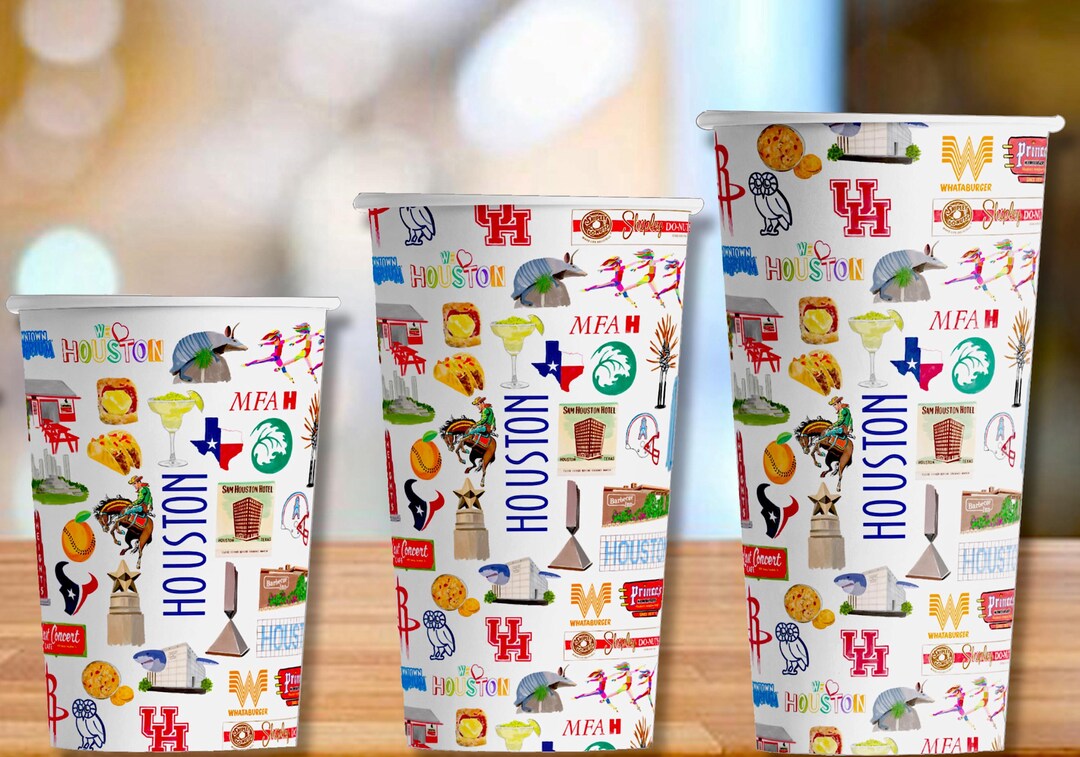 Iconic Houston, Texas Watercolor Hot/cold Paper Party Cups - 3 Sizes ...