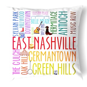 Reversible 18" Iconic Nashville Tennessee Throw Pillow - Etsy