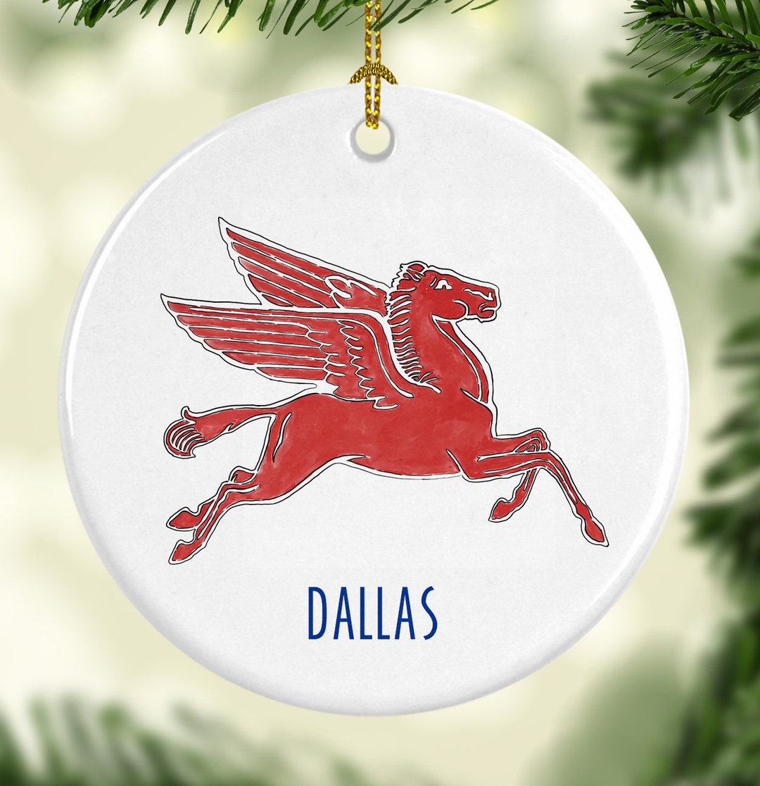 Iconic Dallas, Texas Pegasus Sign Porcelain Ornament - Etsy