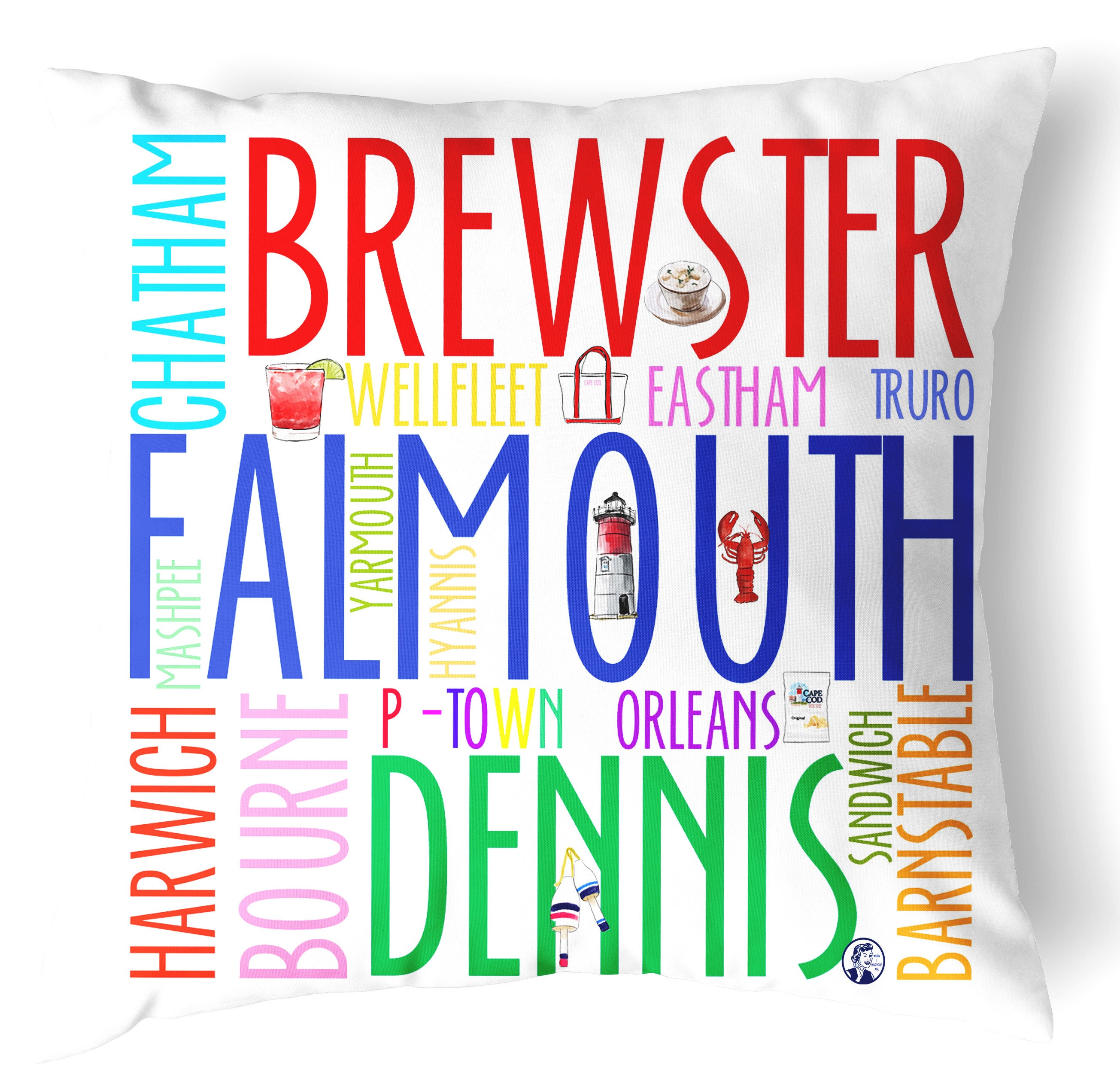 Reversible 18" Iconic Cape Cod Throw Pillow - Etsy