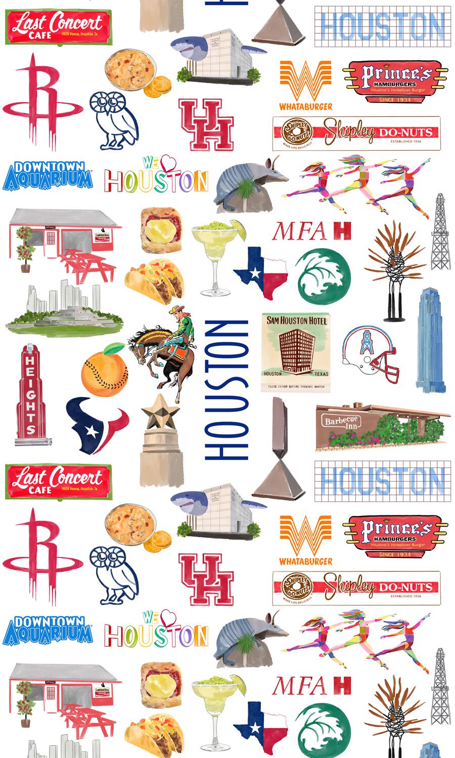 Iconic Houston Texas Watercolor Gift Wrap - Etsy