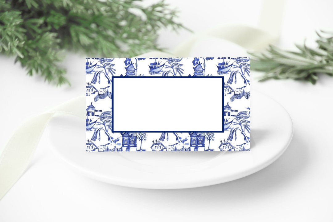 Blue Willow Place Cards - Etsy