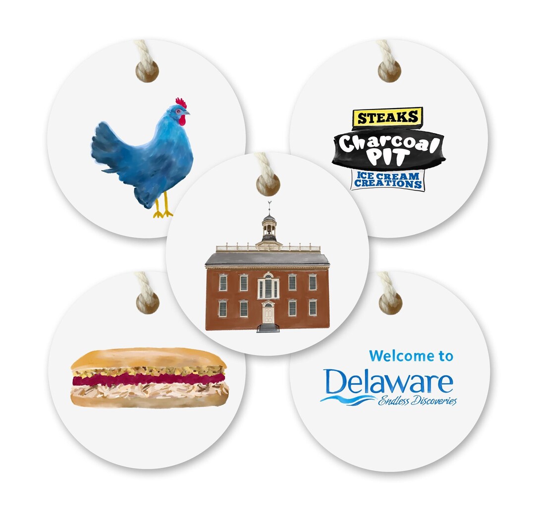 Iconic Delaware Watercolor Gift Tags Set of 10 - Etsy