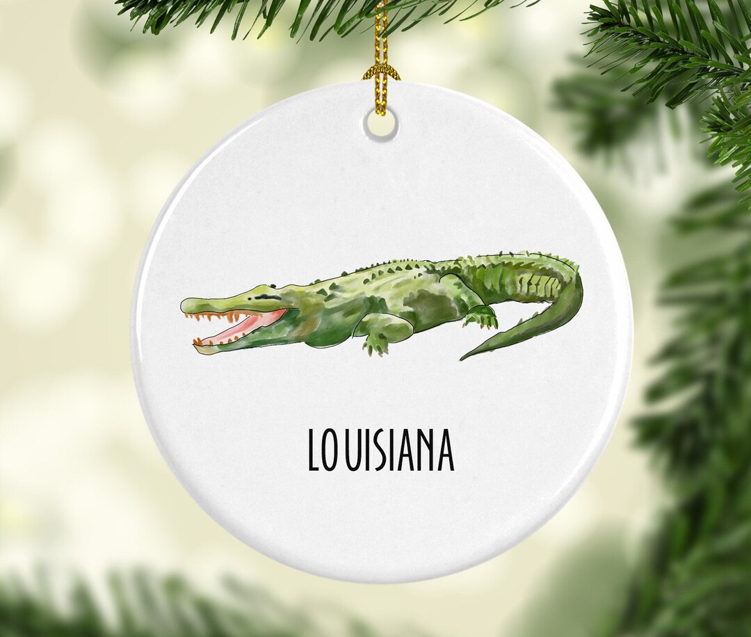 Louisiana Alligator Porcelain Ornament - Etsy