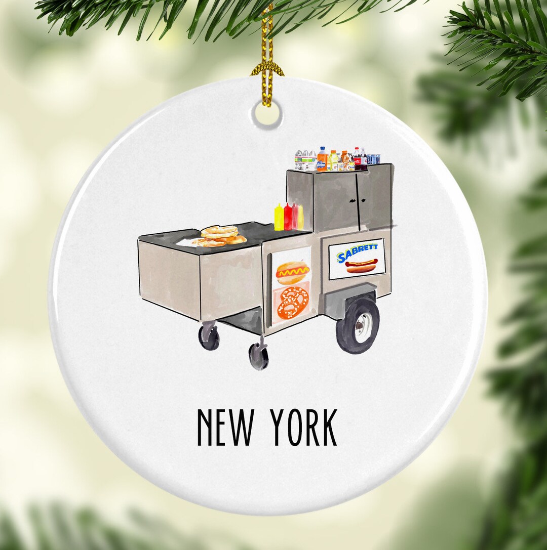 Iconic New York Sabrett Pushcart Porcelain Ornament - Etsy