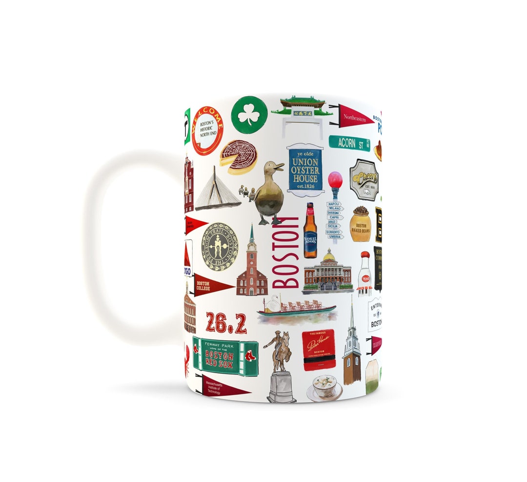 Iconic Boston, Massachusetts Watercolor Ceramic Mug - Etsy