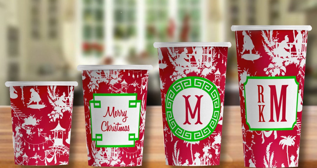 Red and White Chinoiserie Hot/cold Paper Party Cups Set of 12 - Etsy