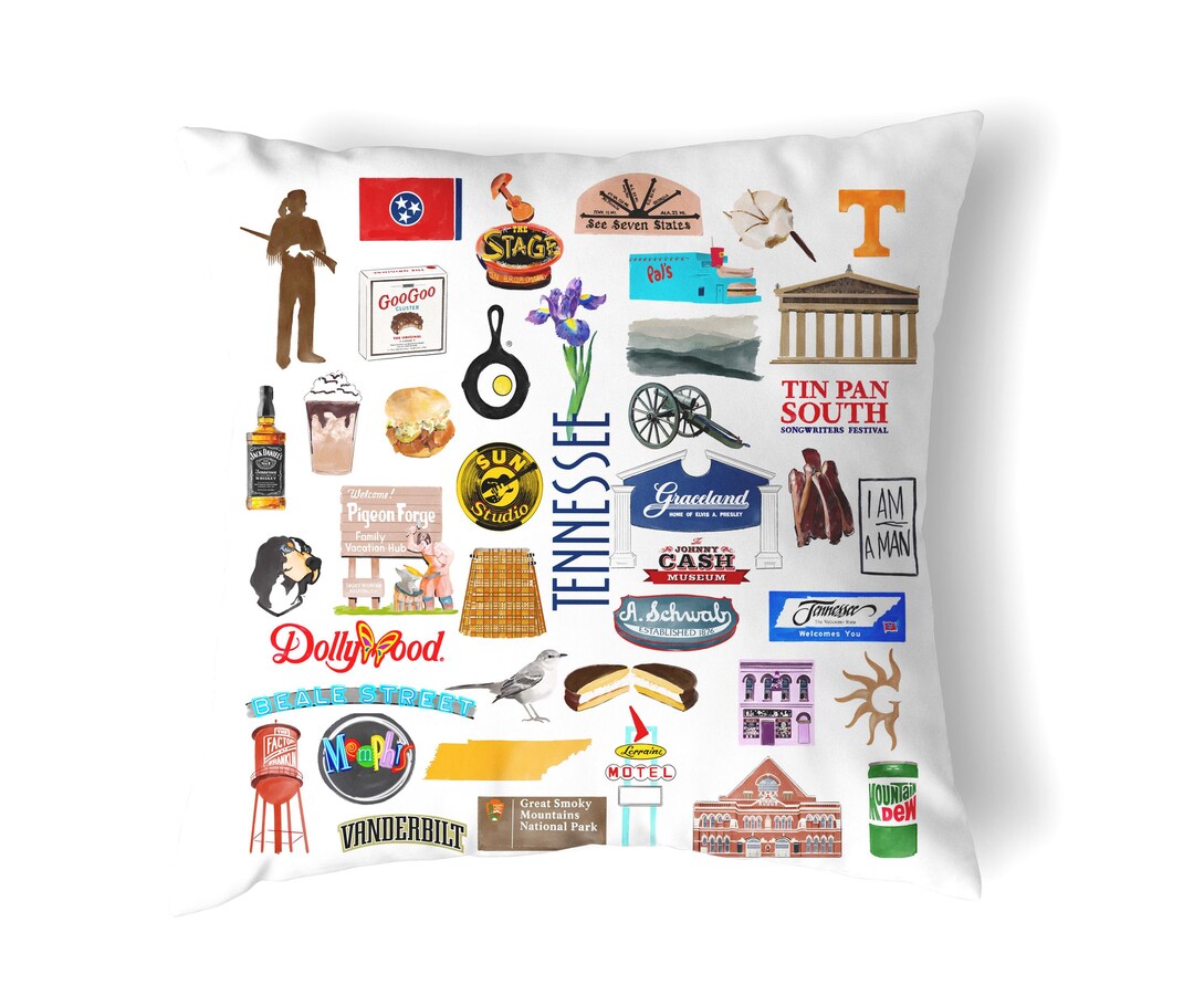 Reversible 18" Iconic Tennessee Throw Pillow - Etsy
