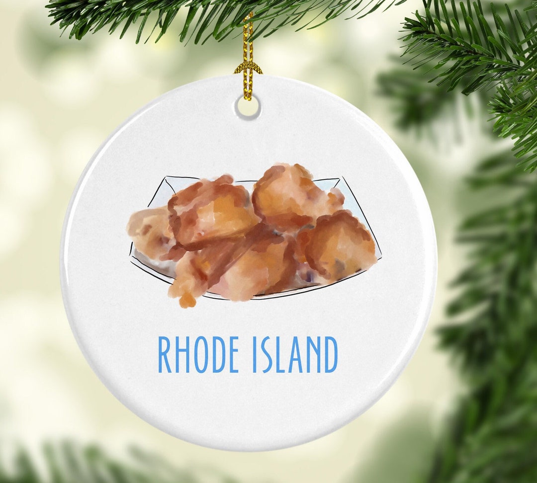 Iconic Rhode Island Clam Cakes Round Porcelain Ornament - Etsy