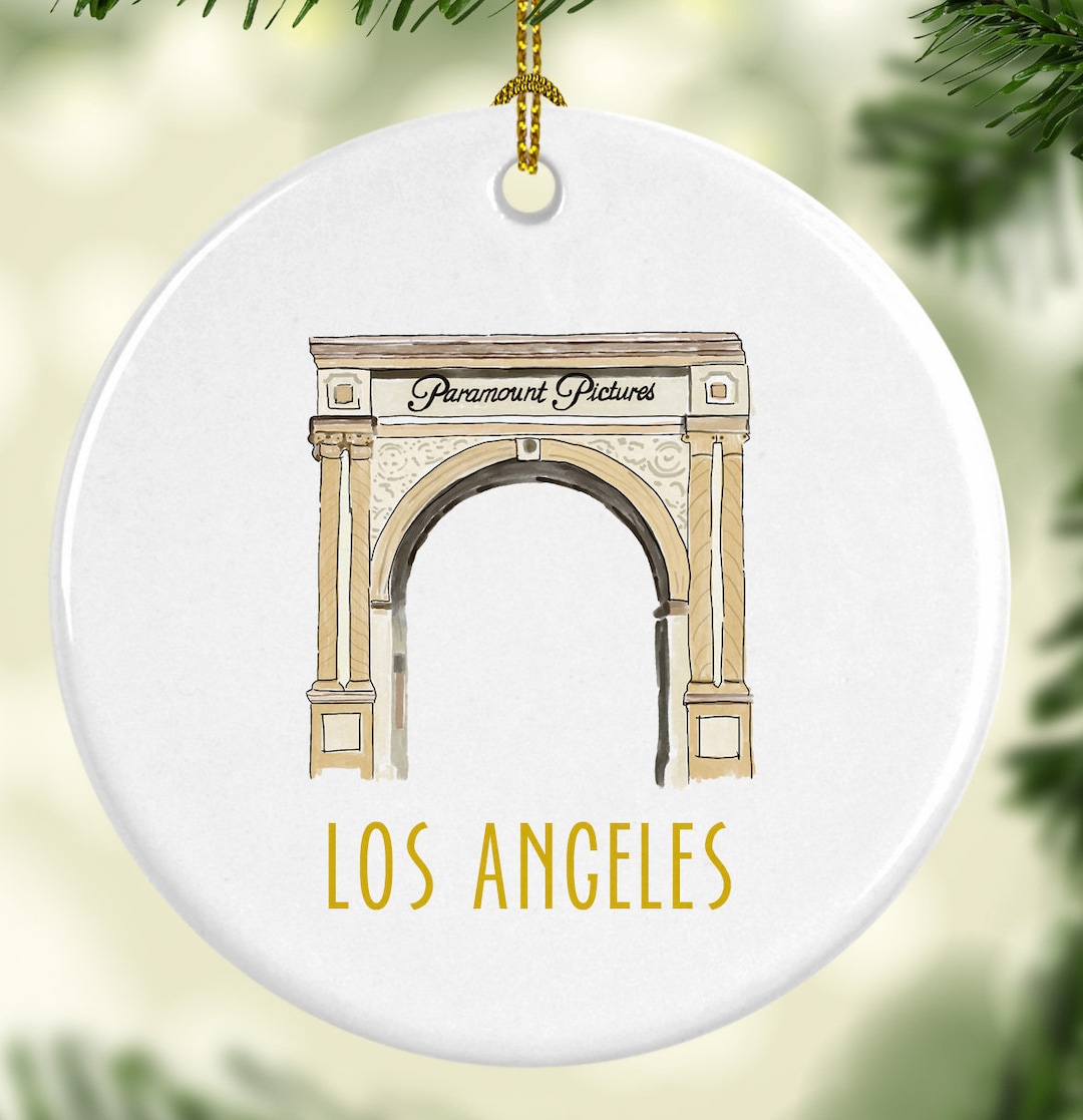 Iconic Los Angeles Paramount Pictures Round Porcelain Ornament - Etsy