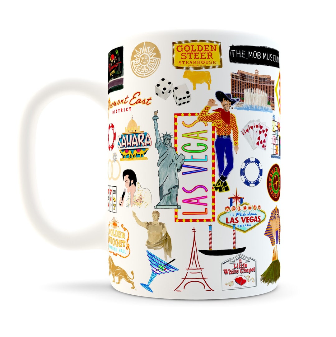 Iconic Las Vegas Watercolor Ceramic Mug - Etsy