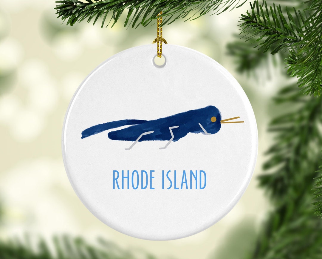 Iconic Rhode Island Big Blue Bug Round Porcelain Ornament - Etsy