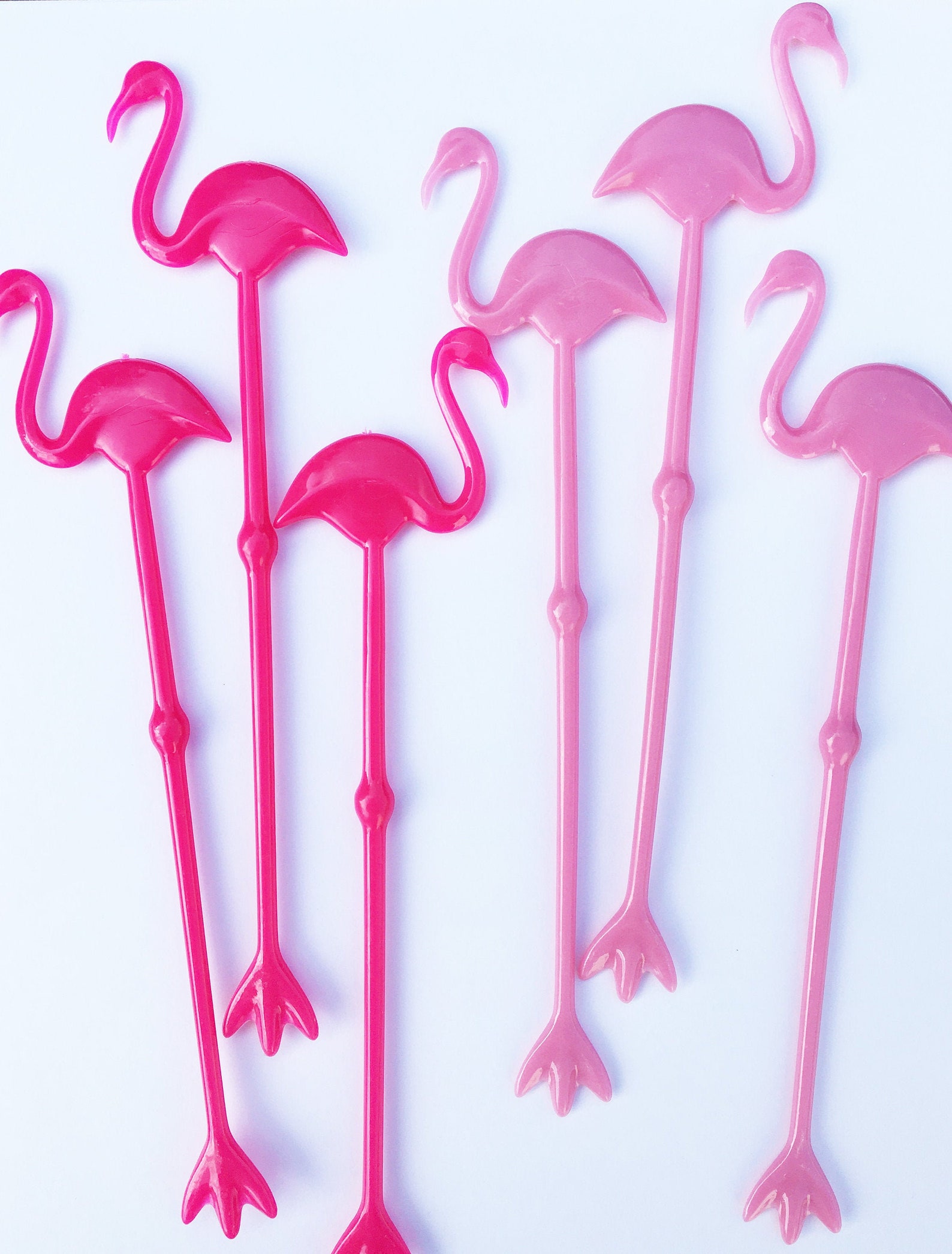 Plastic Flamingo Swizzle Sticks Set of 6 | Etsy