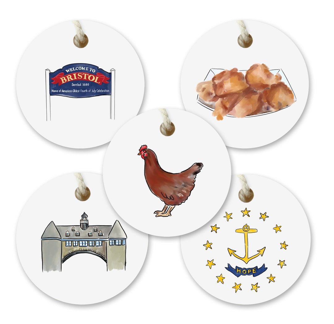 Iconic Rhode Island Watercolor Gift Tags - Set of 10 - Etsy