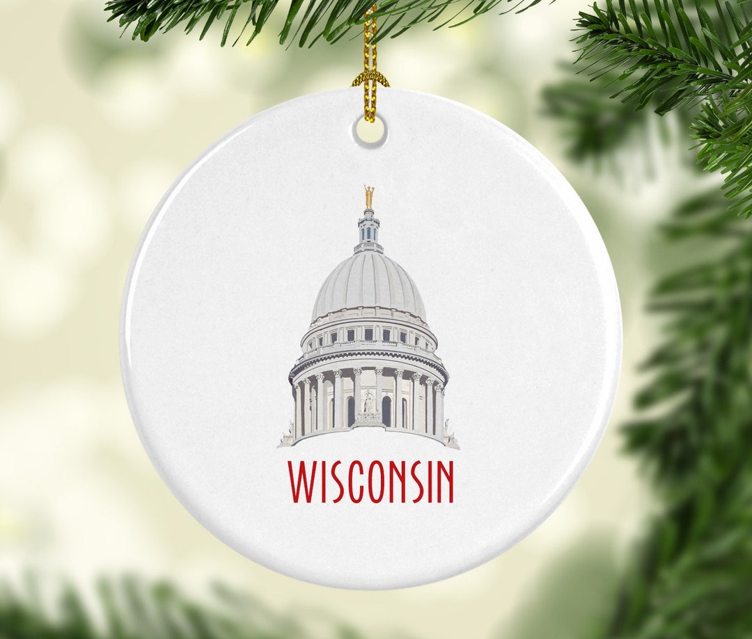 Wisconsin State Capitol Dome Round Porcelain Ornament - Etsy