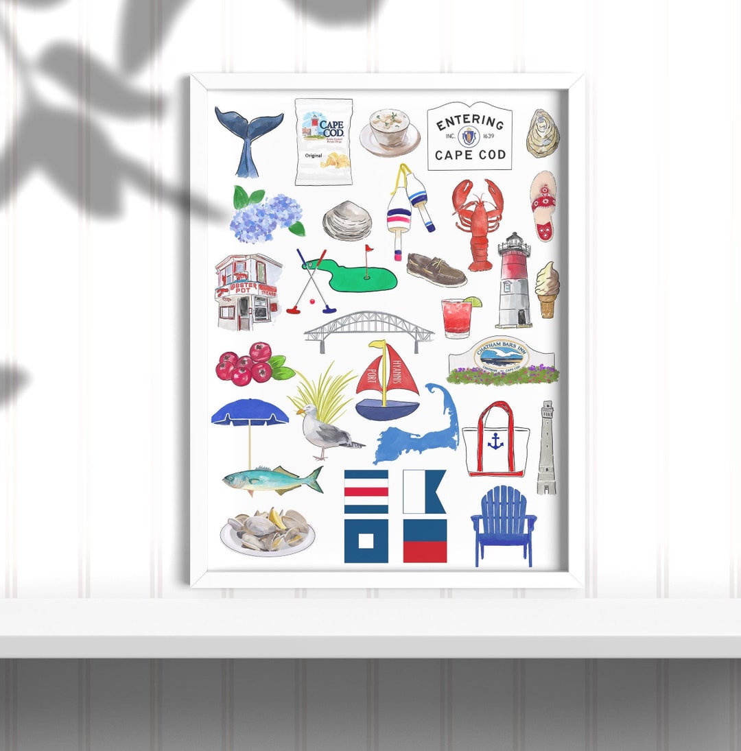 Iconic Cape Cod Art Print - Etsy