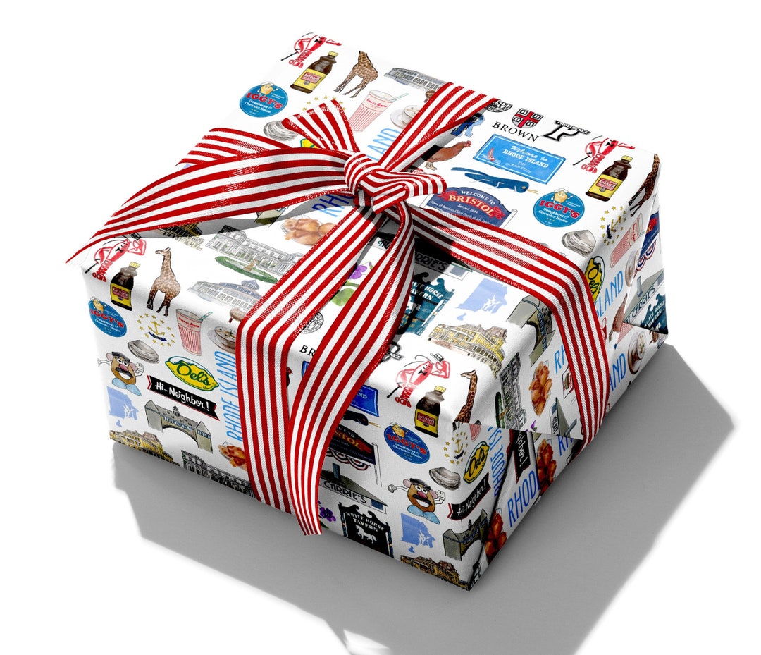 Iconic Rhode Island Watercolor Gift Wrap - Etsy