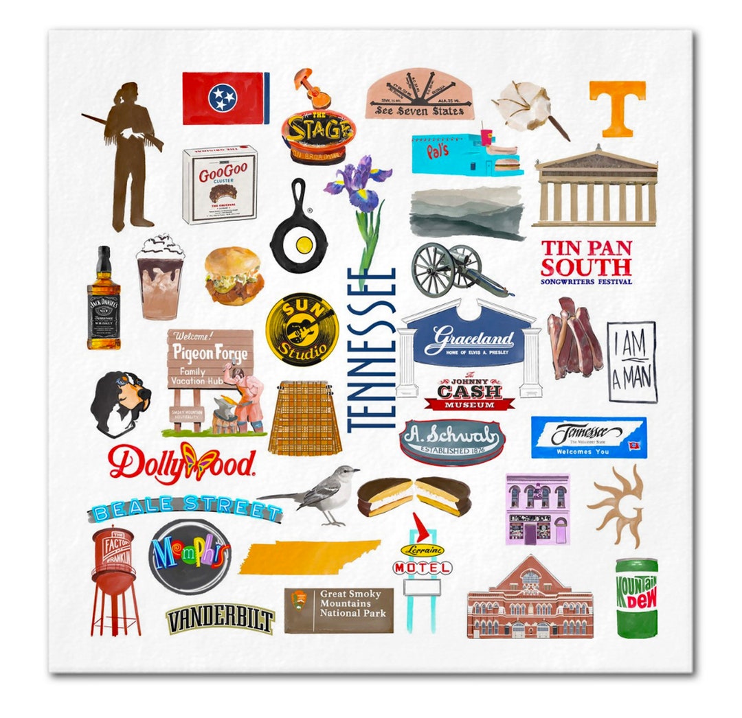 Iconic Tennessee Watercolor Napkins - Etsy