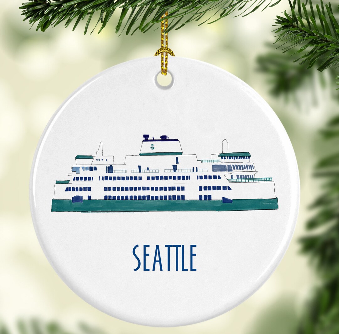 Bainbridge Island Ferry Porcelain Ornament - Etsy