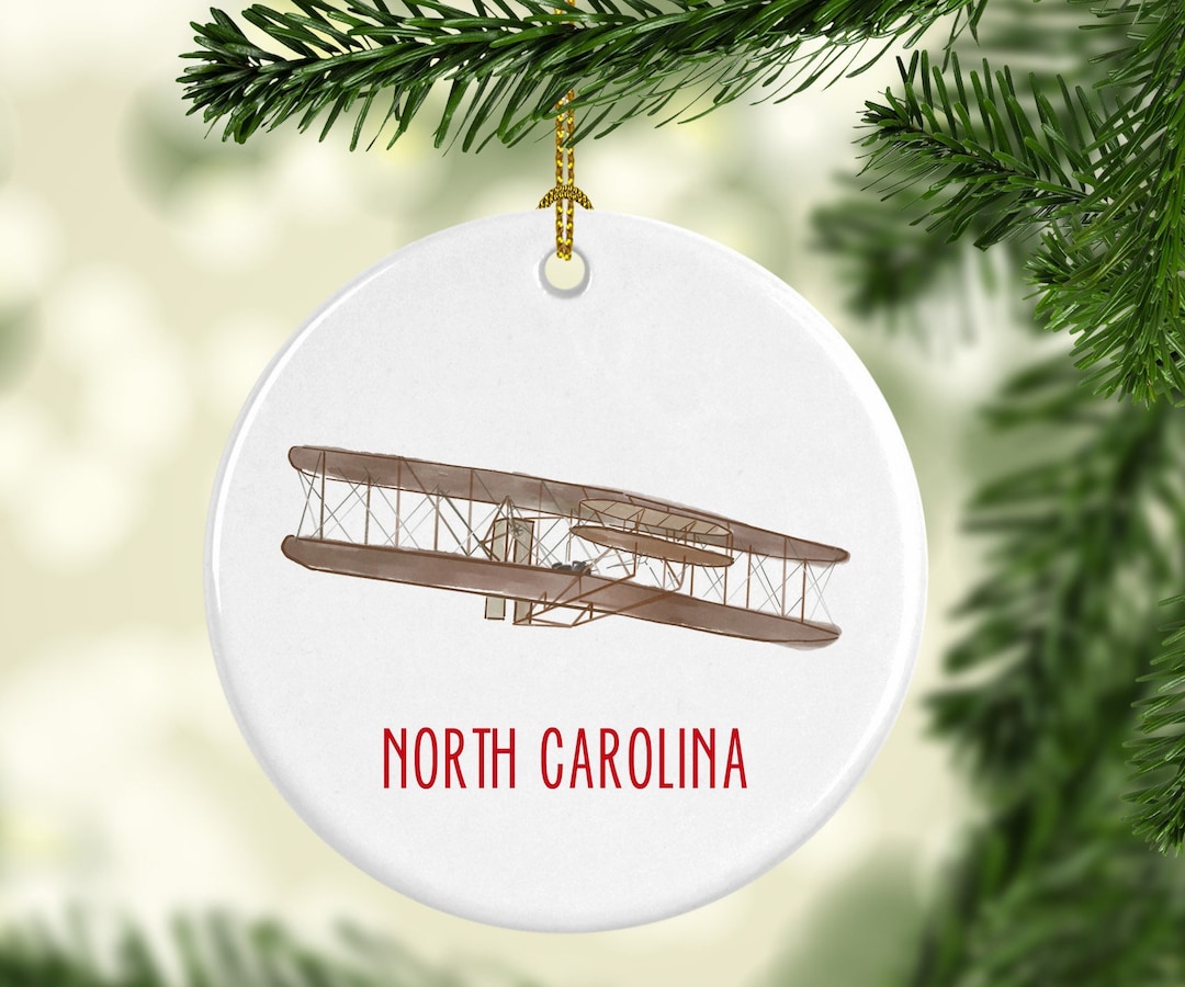 Iconic North Carolina First in Flight Porcelain Ornament - Etsy