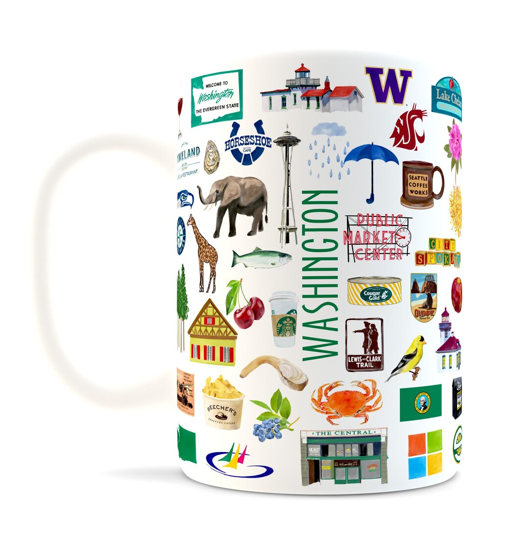 Iconic Washington State Watercolor Ceramic Mug - Etsy
