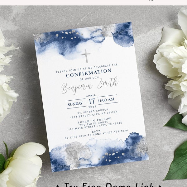 Custom Confirmation Invitation Boy - Etsy