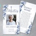 Floral Catholic Mass Card for Funeral, Blue Iris, Editable Memorial ...