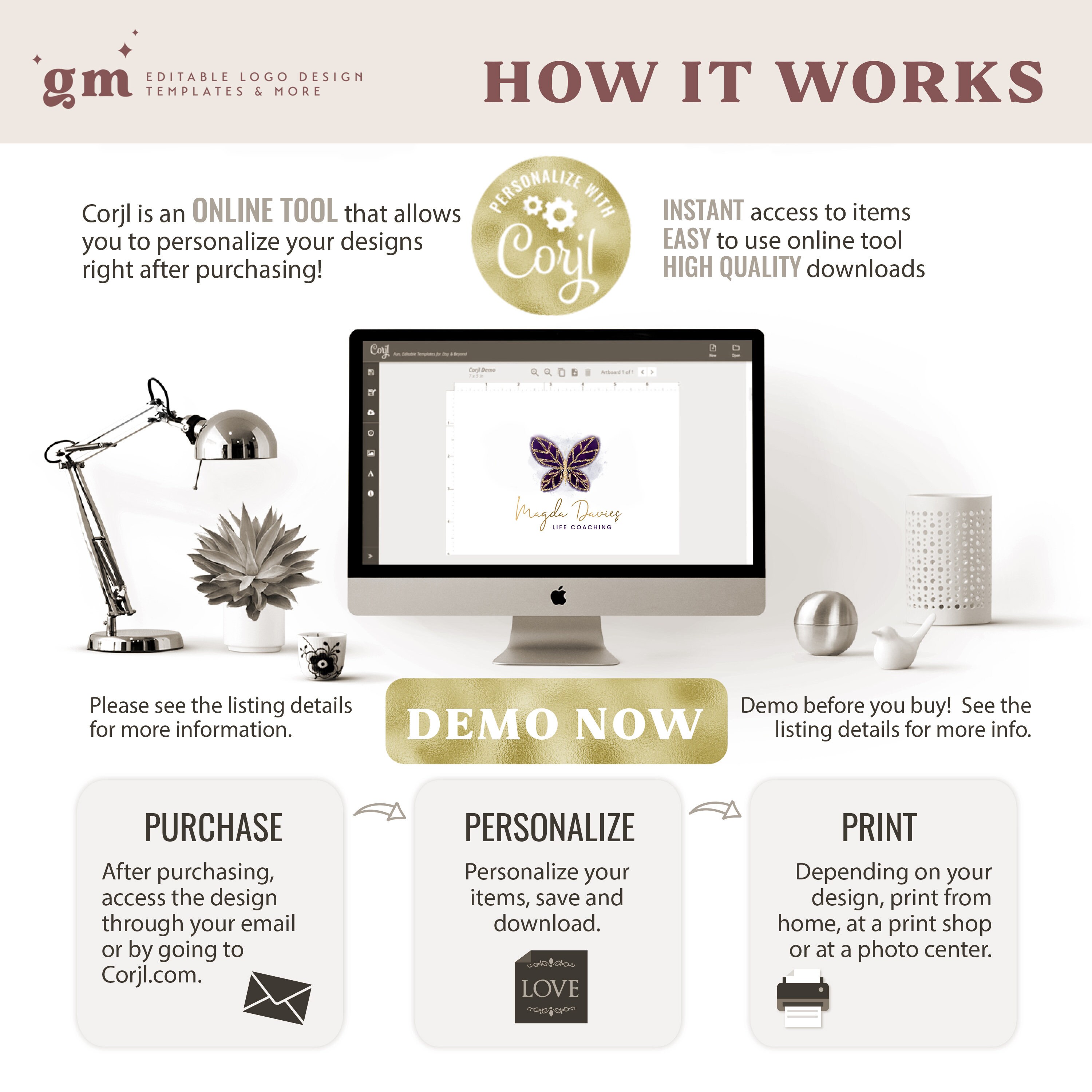 Circle Baking Retro Logo EDITABLE Groovy Bakery Branding | Etsy