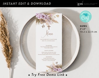 Baptism Lunch Menu - Etsy