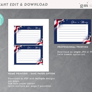 Soldier Funeral Share a Memory Sign and Card, Editable Military ...