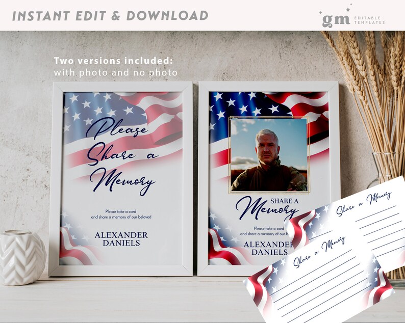 Editable Military Funeral Template Package, Soldier Celebration of Life ...