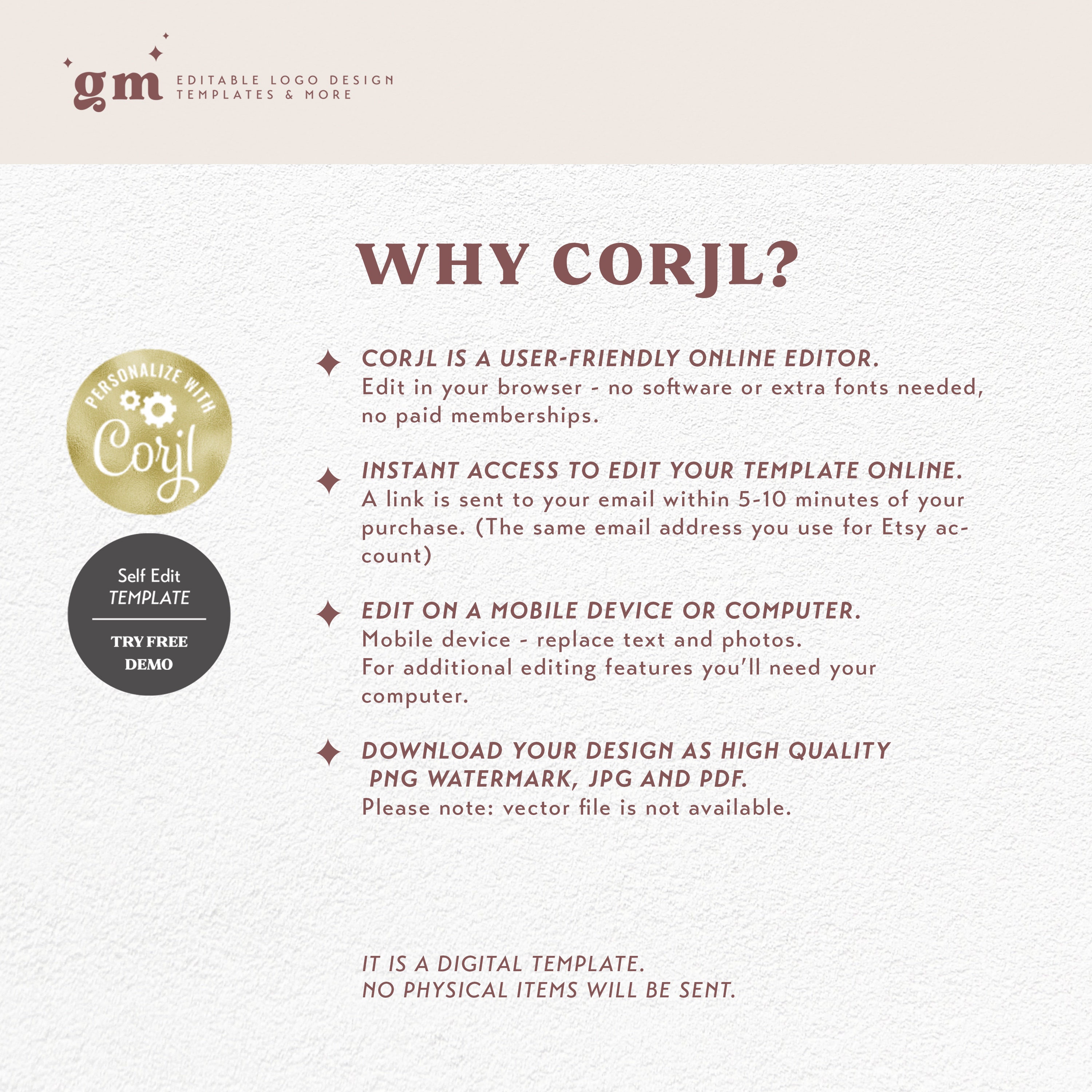 Editable Coaching Logo Design Circle Photography Watermark - Etsy