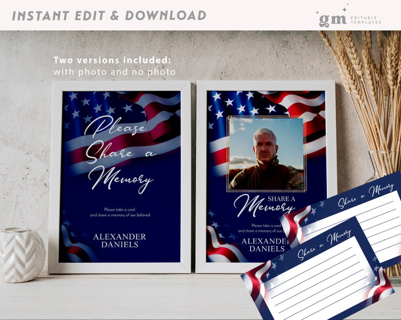 Editable Soldier Funeral Template Package, Military Celebration of Life ...