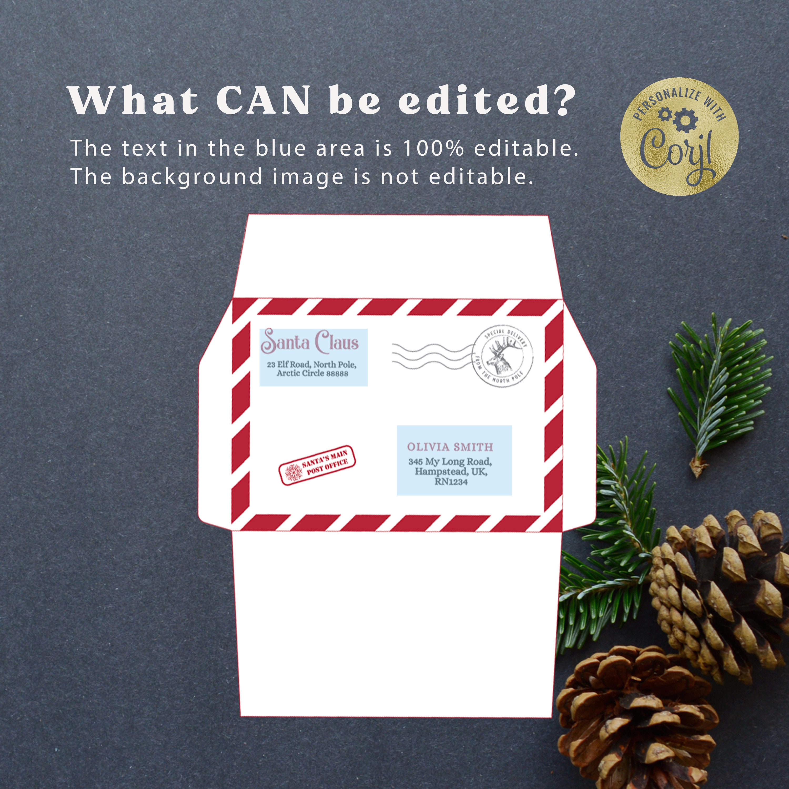 Editable Letter From Santa, From the Desk of Santa Claus, Instant Edit ...