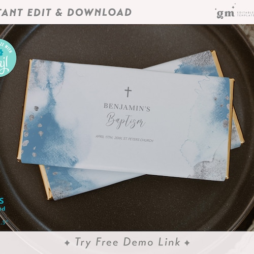 Chocolate Bar Wrapper Template Chocolate Wrappers Light Blue - Etsy