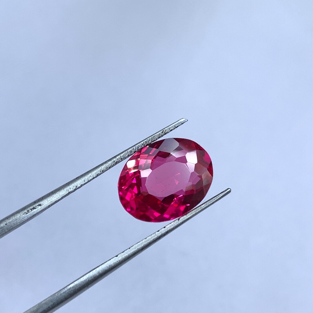 Faceted Lab Grown Red Ruby Gemstone Oval Shape 5.25 CT 12x9x5 MM, Lab ...