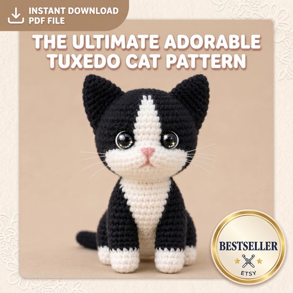 Tuxedo Cat Patterns - Etsy